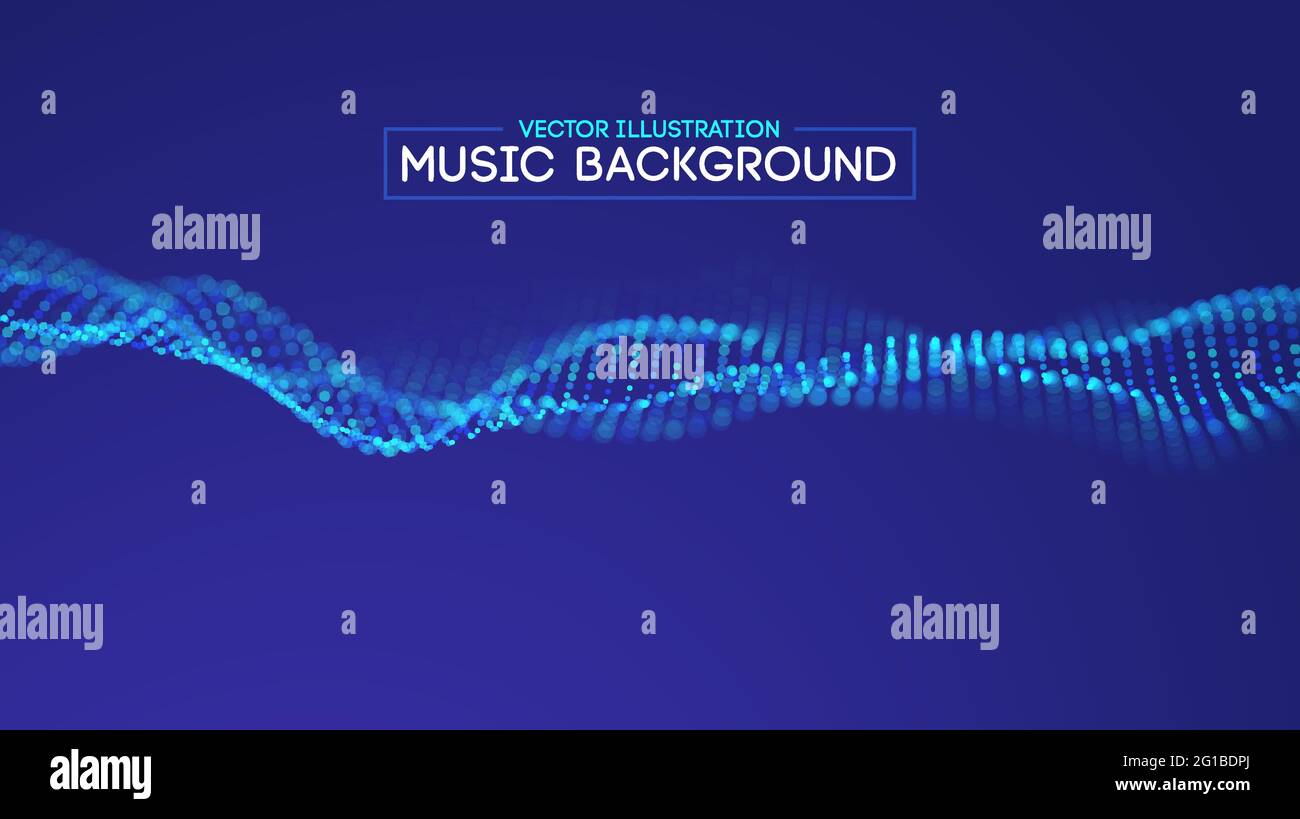 Music wave blue background. Futuristic technology sound wave. EPS 10 ...
