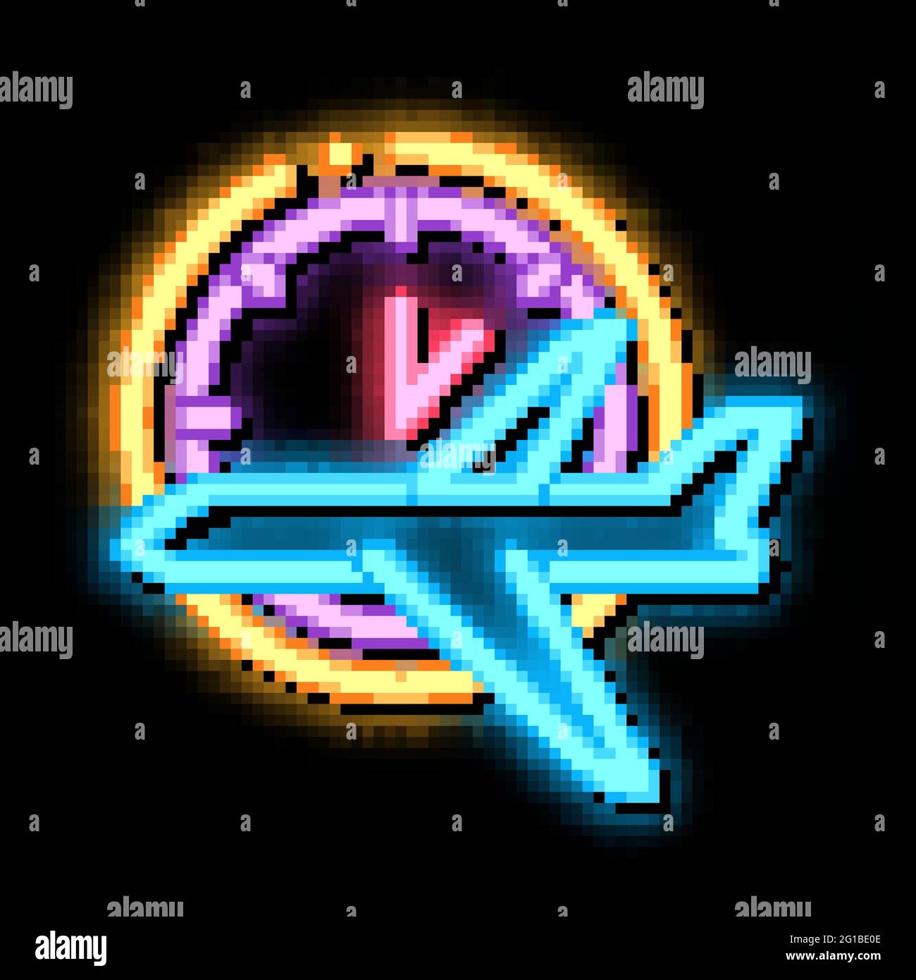 Plane Fly Time Or Lateness neon glow icon illustration Stock Vector ...