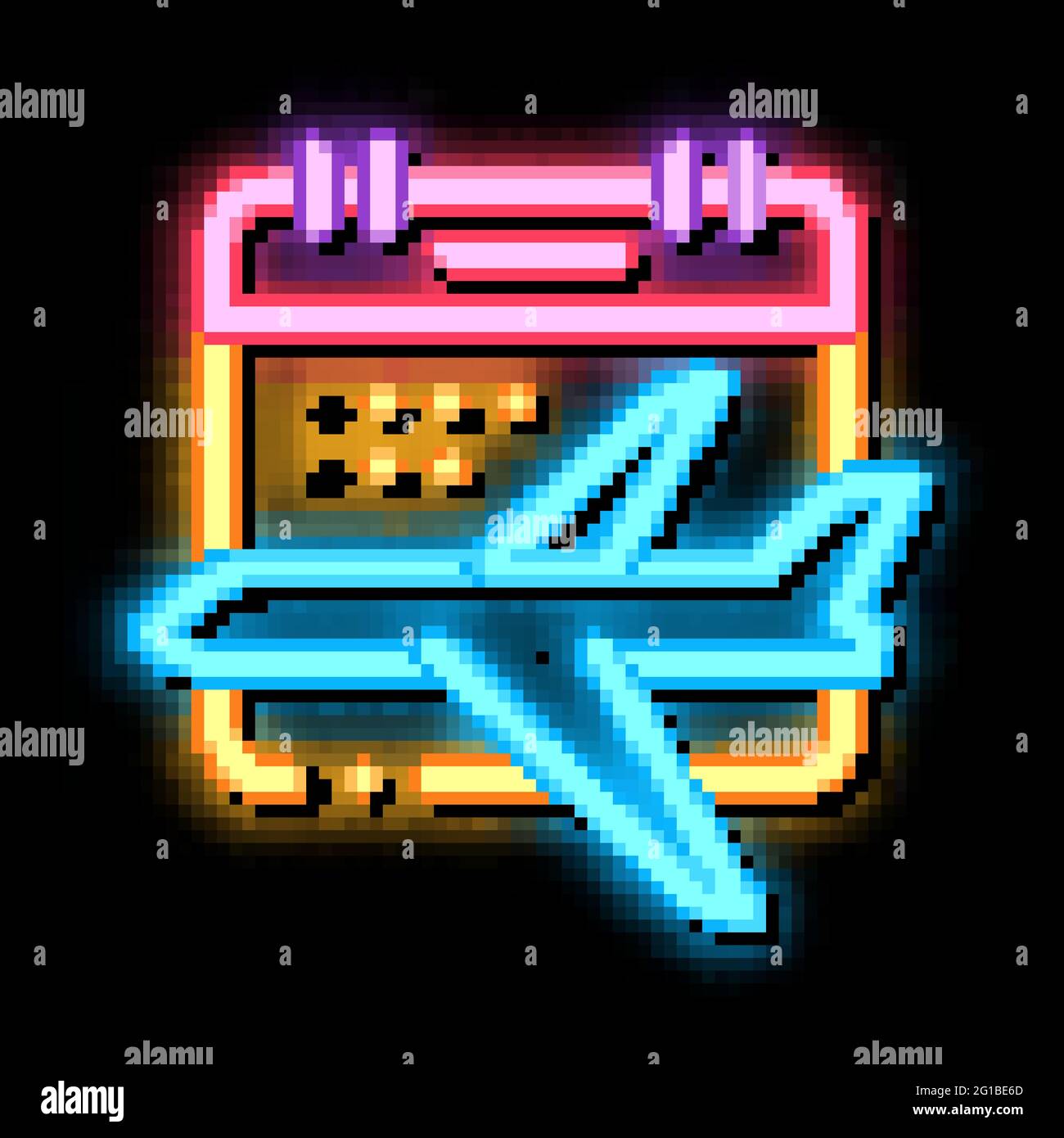 Plane Fly Calendar Date neon glow icon illustration Stock Vector Image ...