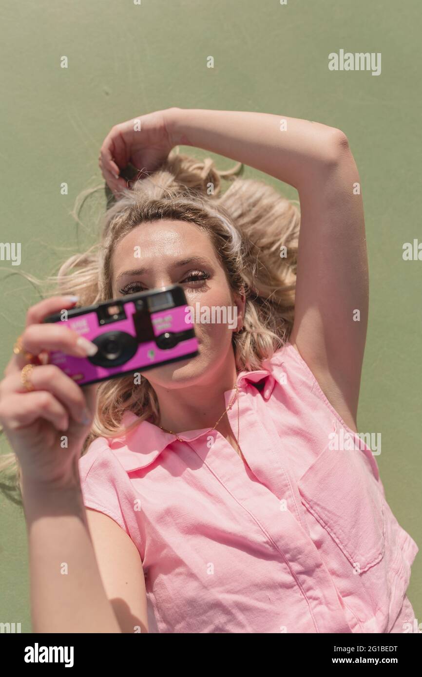 Overhead shot female photographer hi-res stock photography and images ...