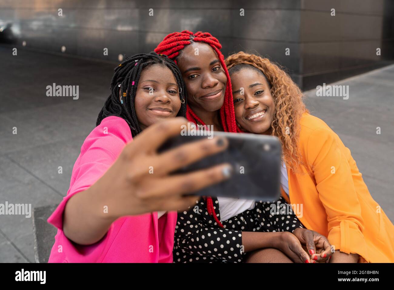 African american friends taking hi-res stock photography and images - Alamy