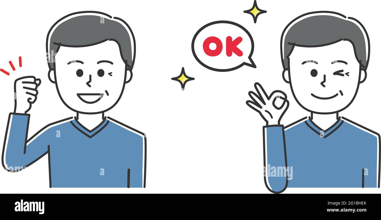 Man making a positive sign Stock Vector Images - Alamy