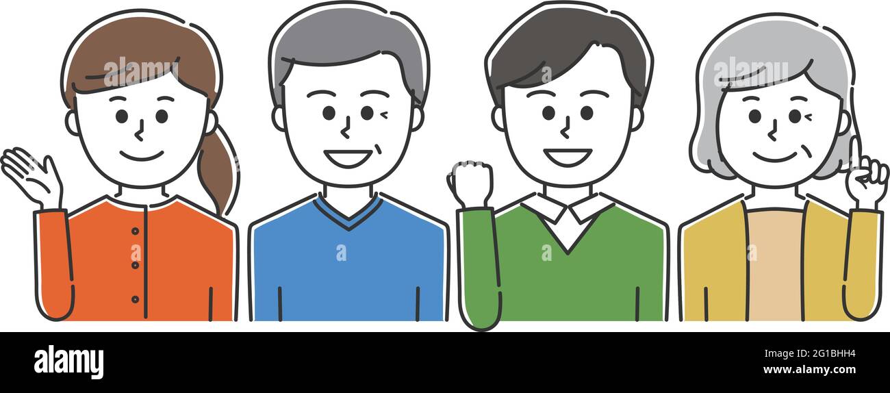 Set of office workers wearing ordinary clothes. Vector illustration ...