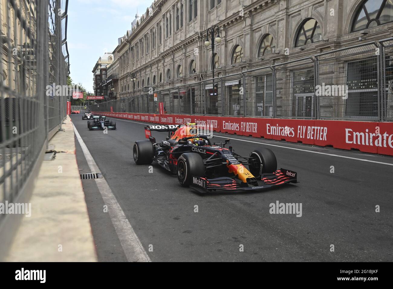 11 PEREZ Sergio (mex), Red Bull Racing Honda RB16B, action during the Formula 1 Azerbaijan Grand ...