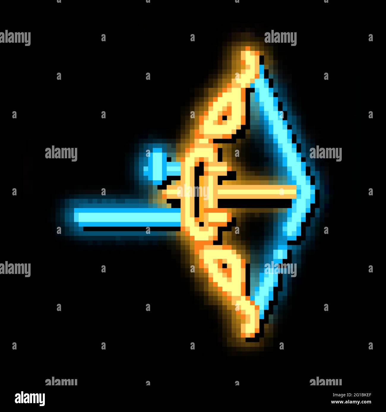 Modern Bow And Arrow Tool neon glow icon illustration Stock Vector ...