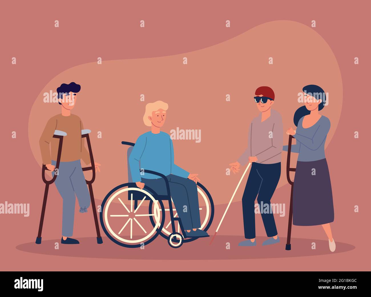disabled group people Stock Vector Image & Art - Alamy