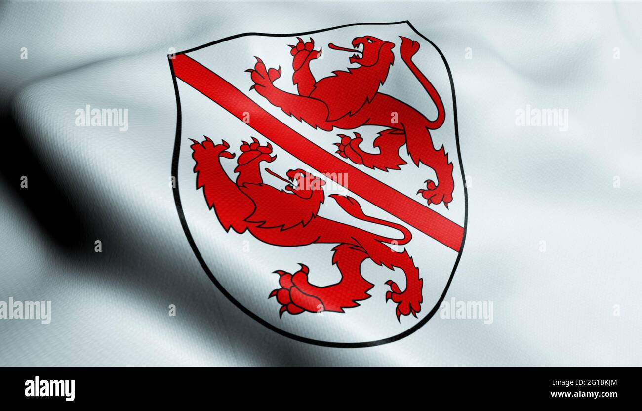 3D Illustration of a waving Switzerland region flag of Winterthur Stock ...