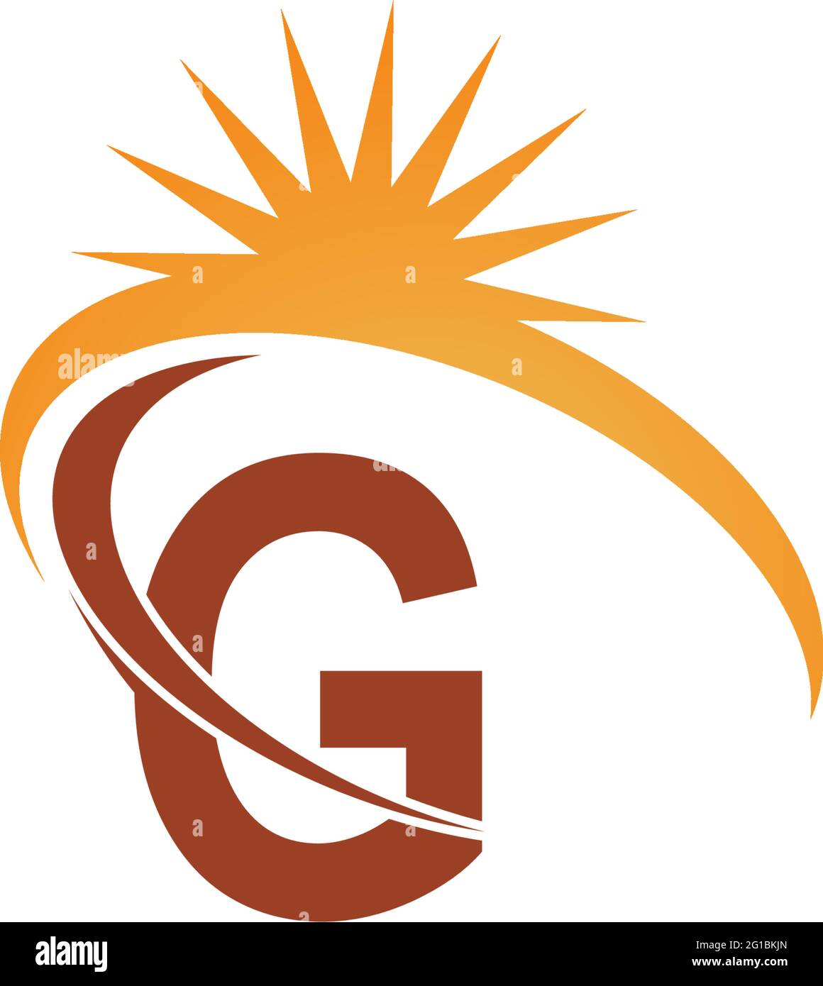 Letter G with sun ray icon logo design template illustration vector ...