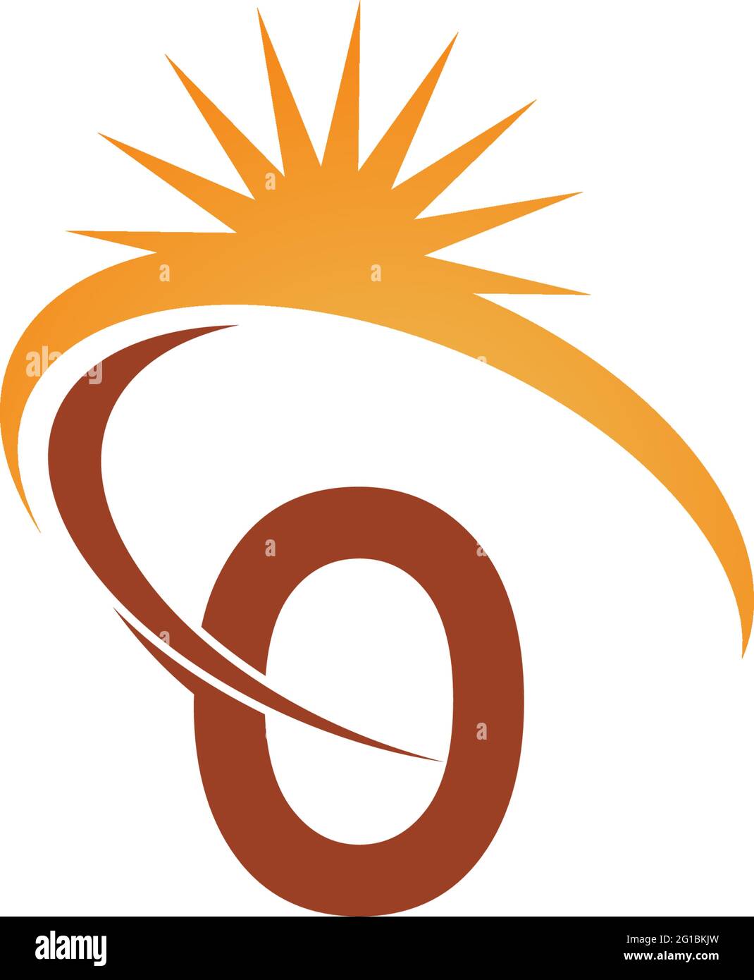 Letter O with sun ray icon logo design template illustration vector ...