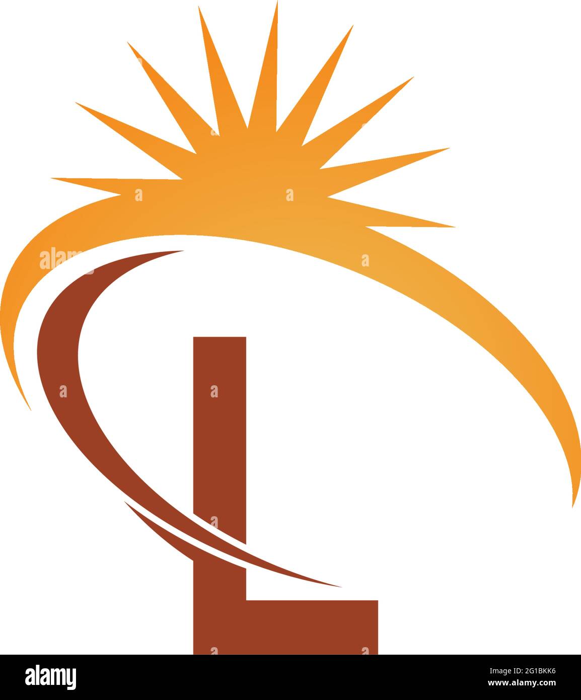 Letter L with sun ray icon logo design template illustration vector ...