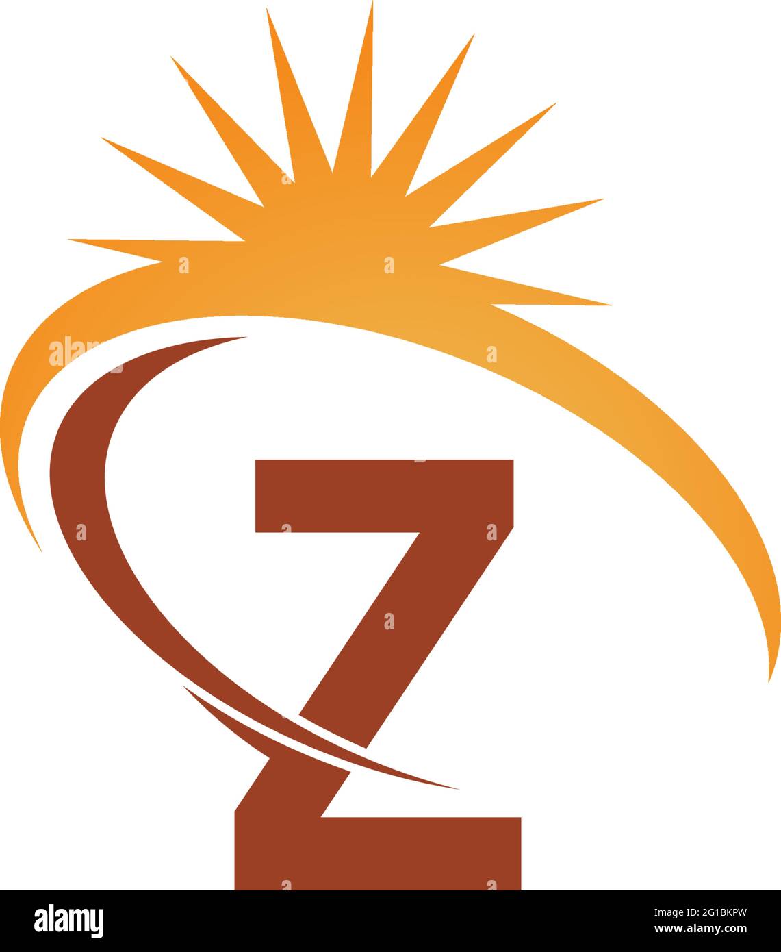 Letter Z with sun ray icon logo design template illustration vector ...