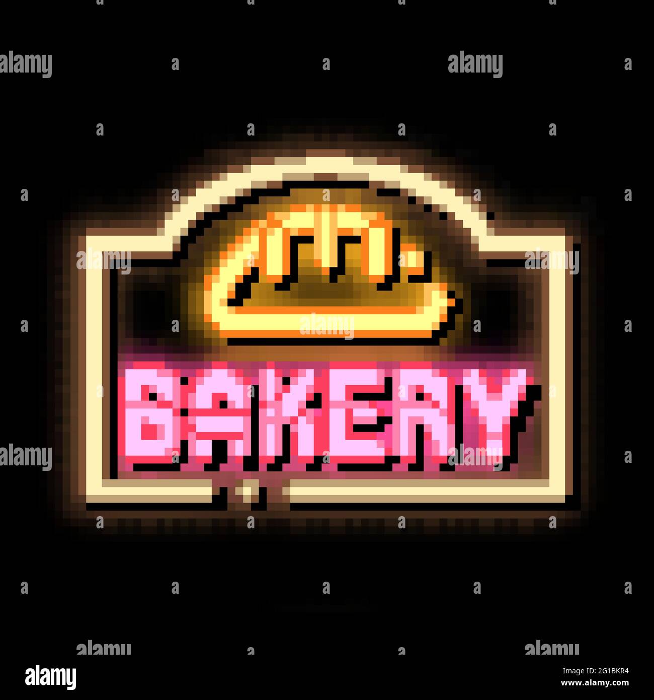 Bakery Bread Shop Nameplate neon glow icon illustration Stock Vector ...