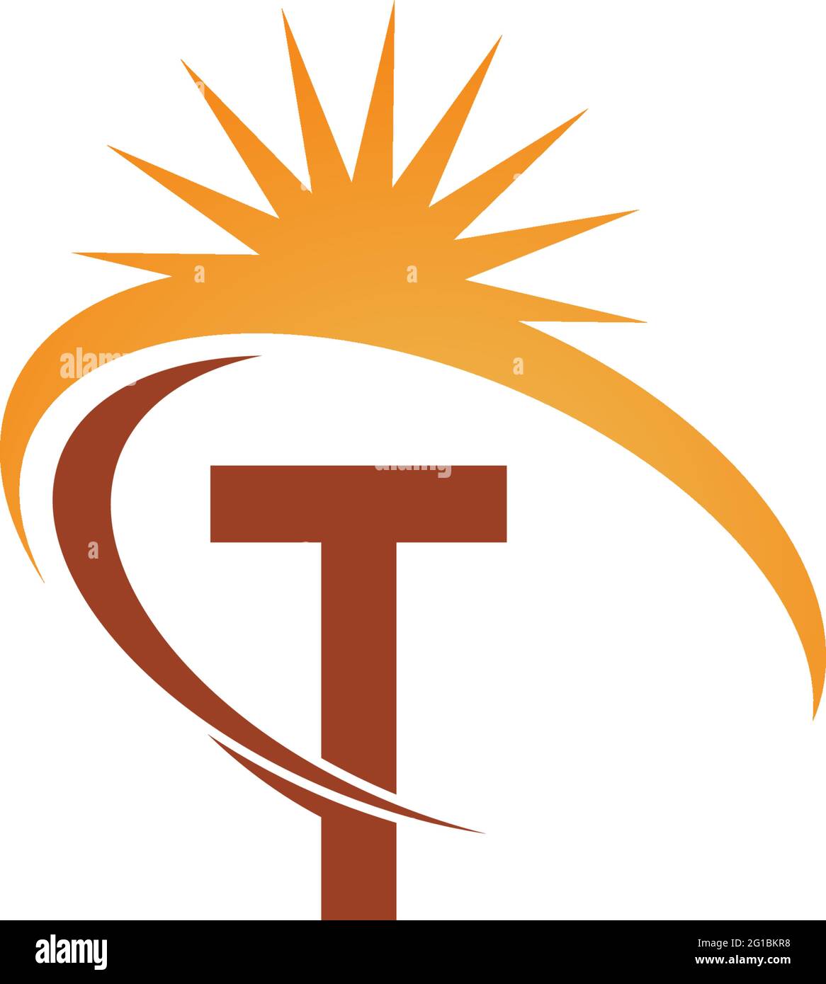 Letter T with sun ray icon logo design template illustration vector ...