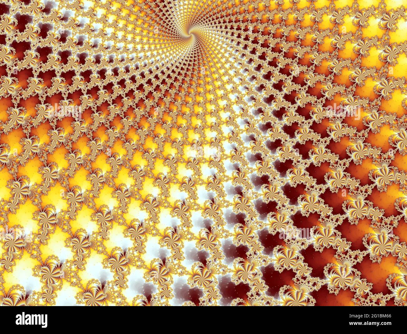 3D-Illustration of a zoom into an infinite mathematical fractal set ...