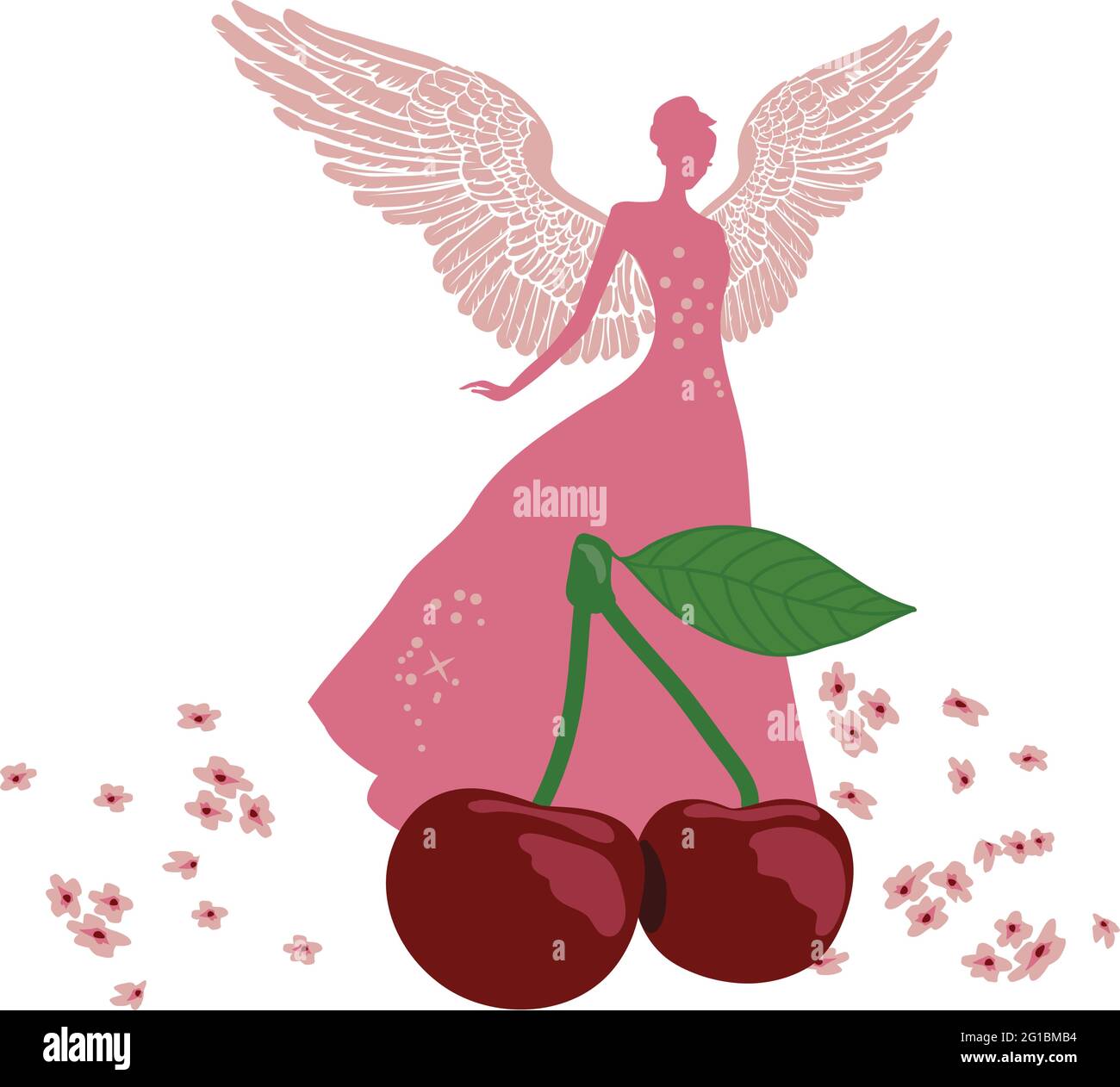 illustration of an angel with spring fruit Stock Vector Image & Art - Alamy