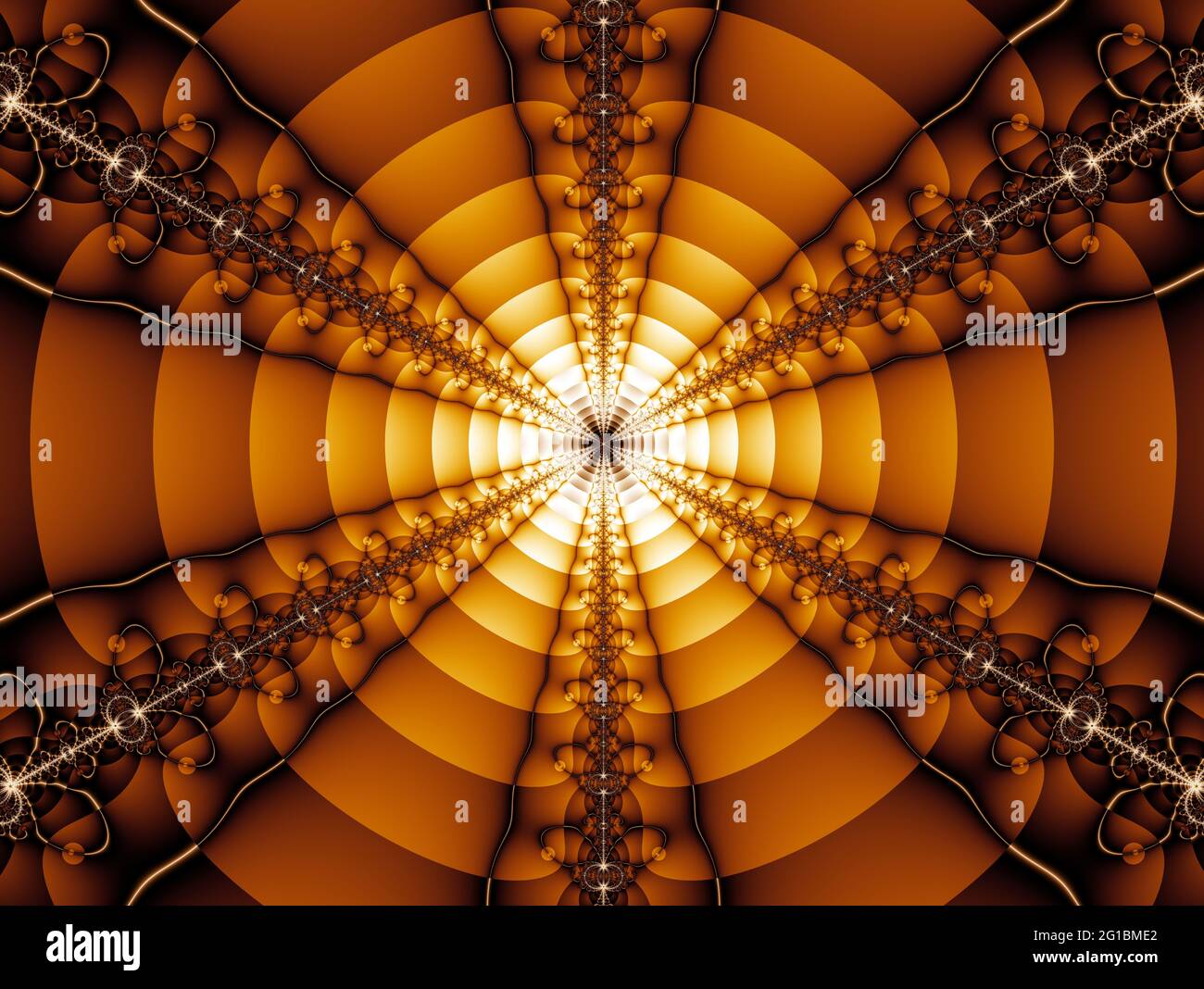 3D-Illustration of a zoom into an infinite mathematical fractal set ...