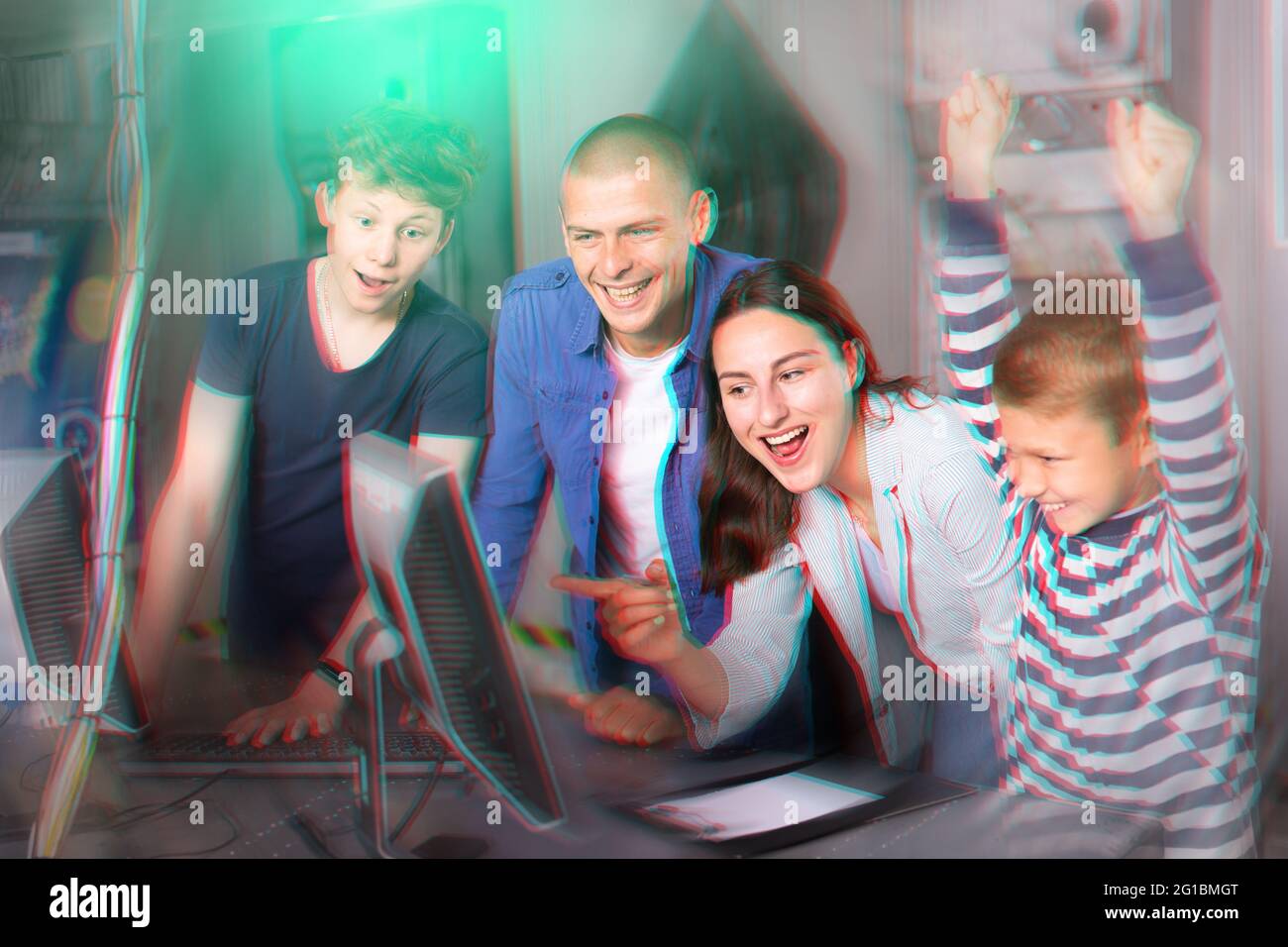 Happy family interacting using hi-res stock photography and images - Alamy