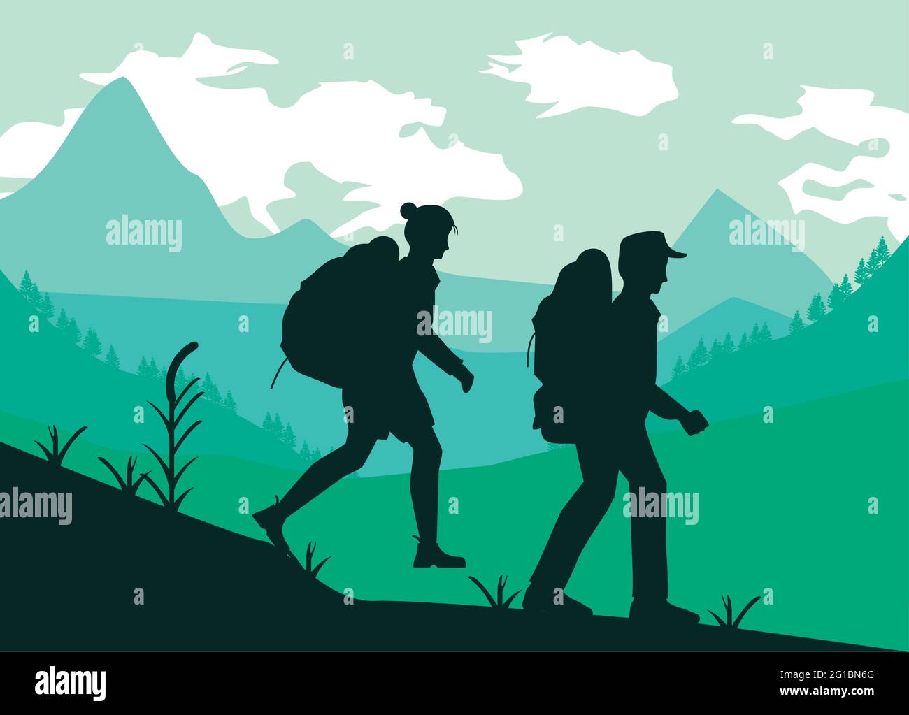 two adventurers walking scene Stock Vector Image & Art - Alamy