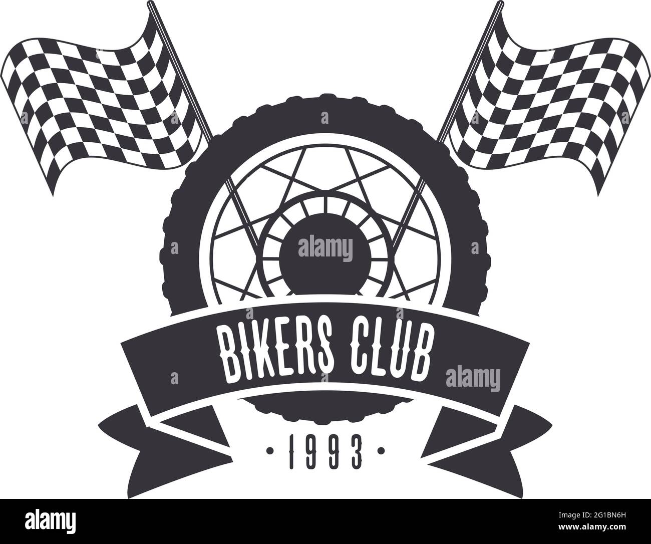 wheel biker emblem Stock Vector Image & Art - Alamy