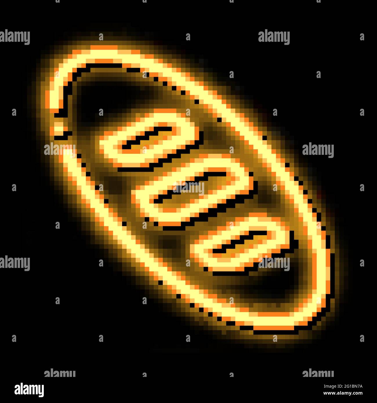 Bread Long Loaf Baked Food neon glow icon illustration Stock Vector ...