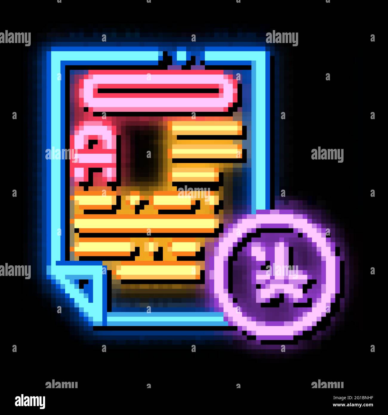 Text File For Translation neon glow icon illustration Stock Vector ...