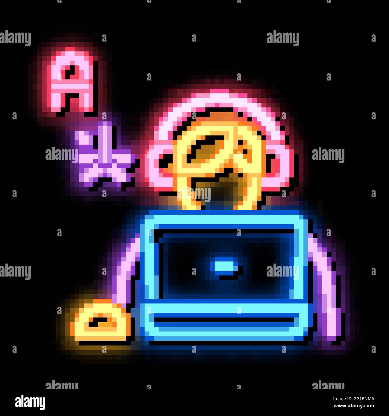 Human Learn Foreign Language neon glow icon illustration Stock Vector ...