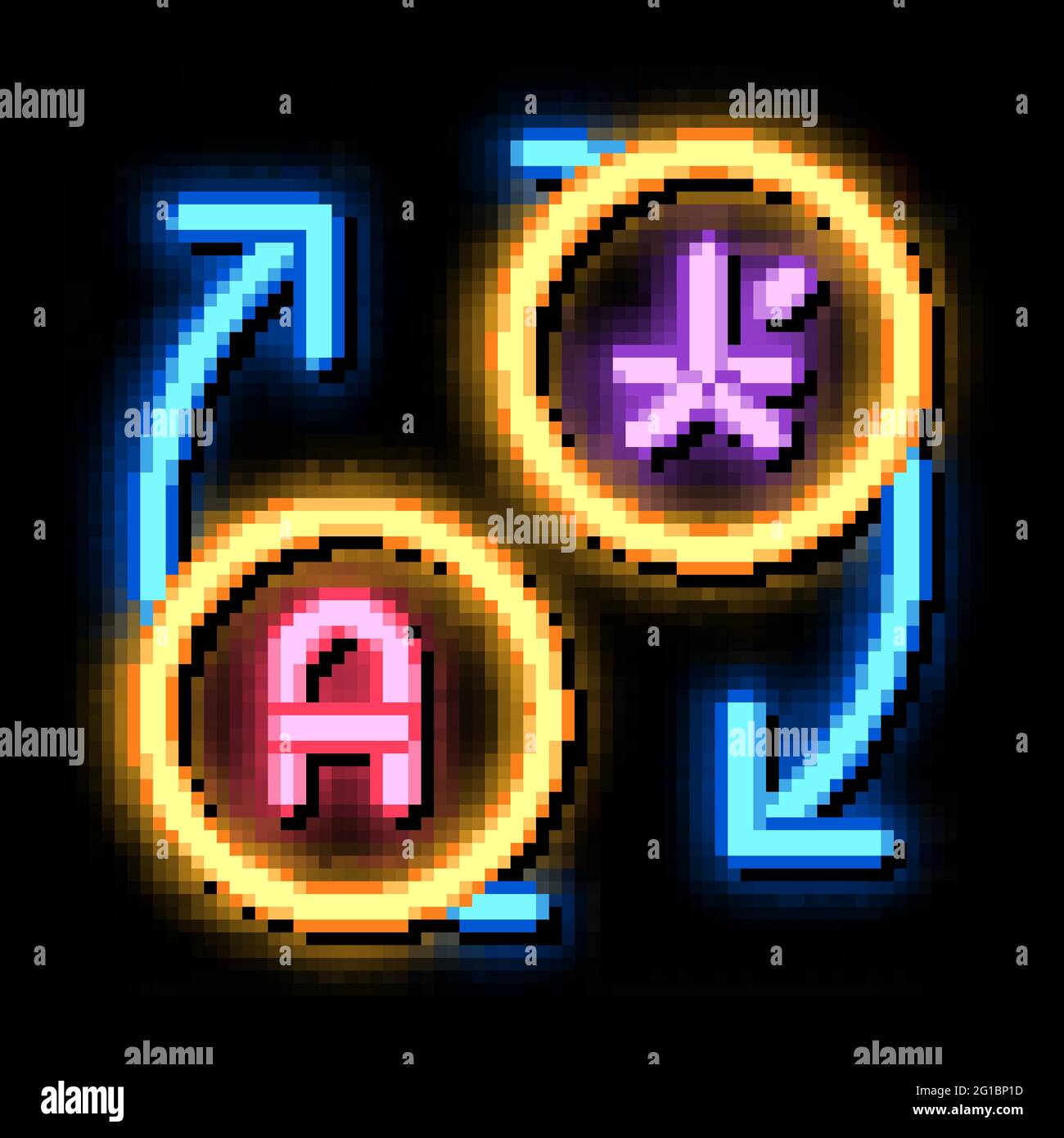Language Translation Arrows neon glow icon illustration Stock Vector ...