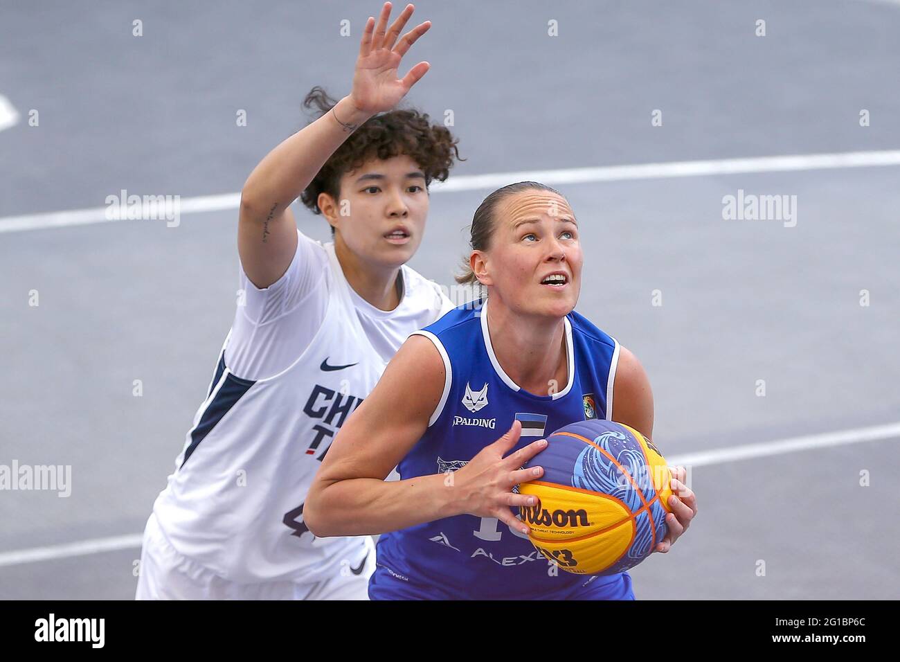 DEBRECEN, HUNGARY - JUNE 6: YuvChun Wei of Chinese Taipei, Merike ...