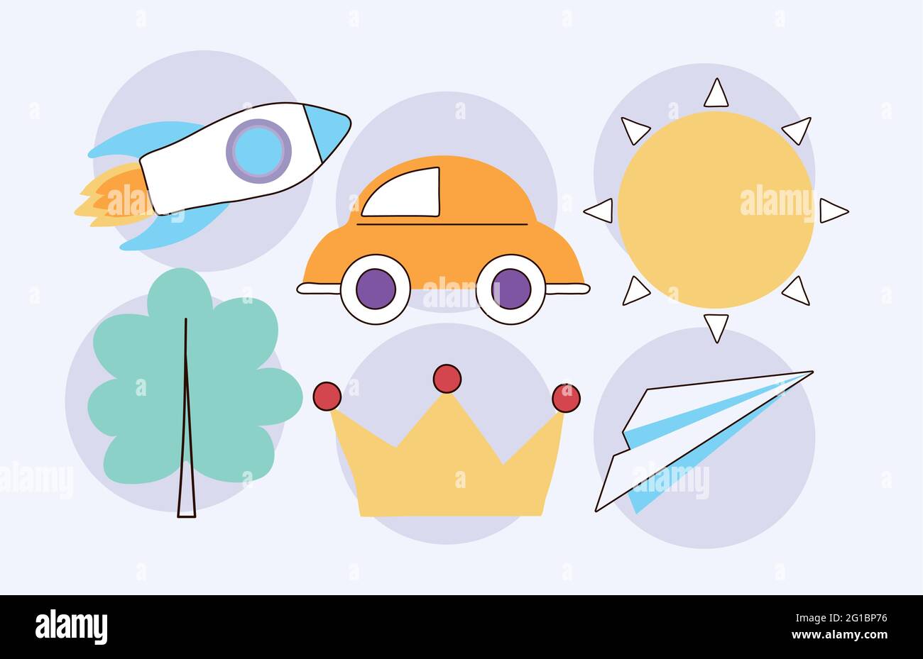 six doodle items Stock Vector Image & Art - Alamy