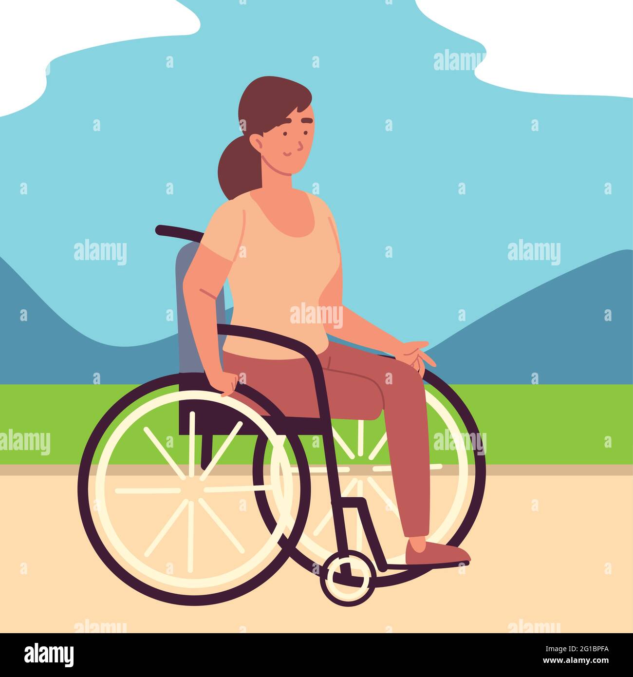 disabled woman in wheelchair Stock Vector Image & Art - Alamy