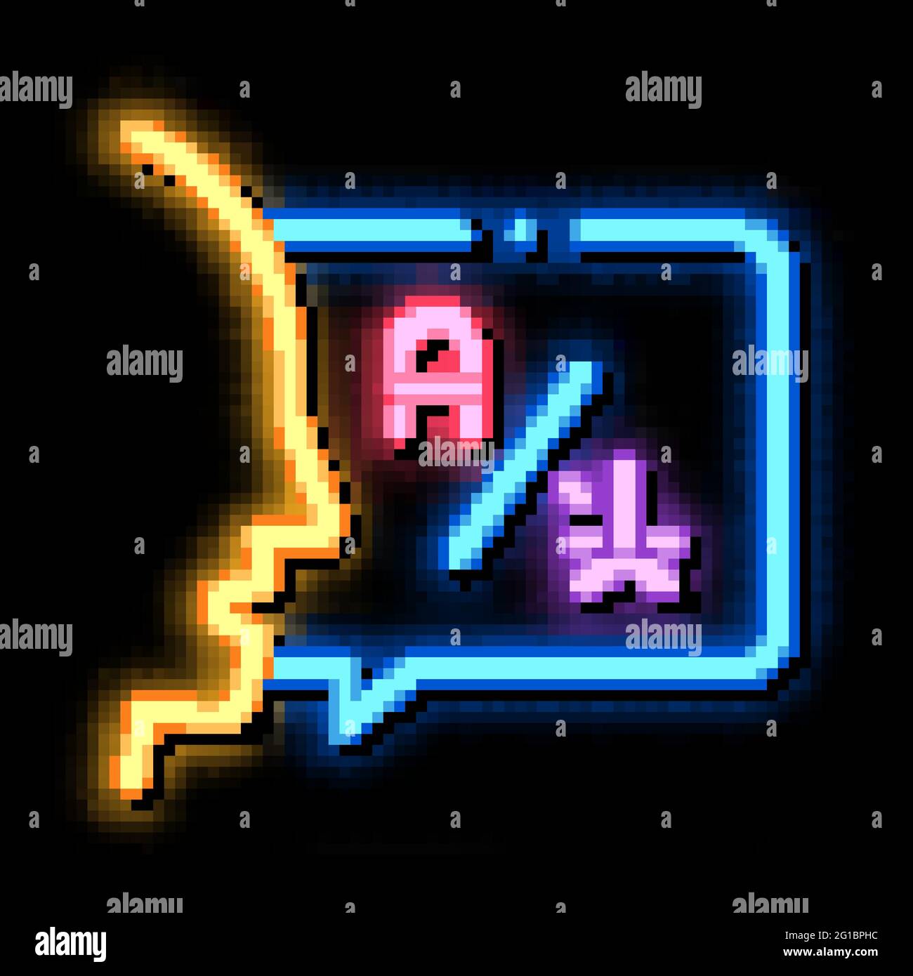 Human Interpreter Translator neon glow icon illustration Stock Vector ...