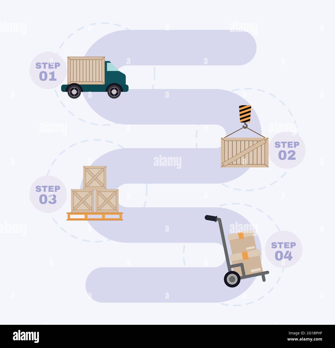 logistic infographic steps Stock Vector Image & Art - Alamy