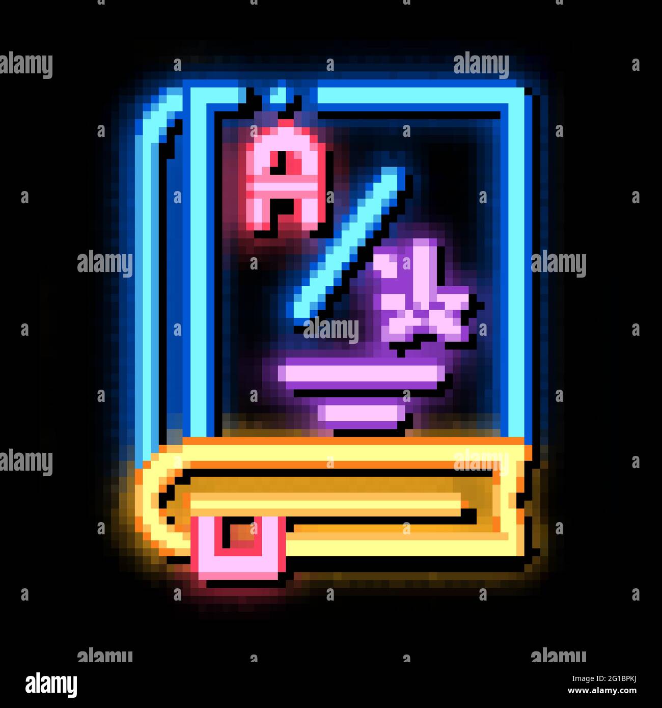 Dictionary Or Education Book neon glow icon illustration Stock Vector ...