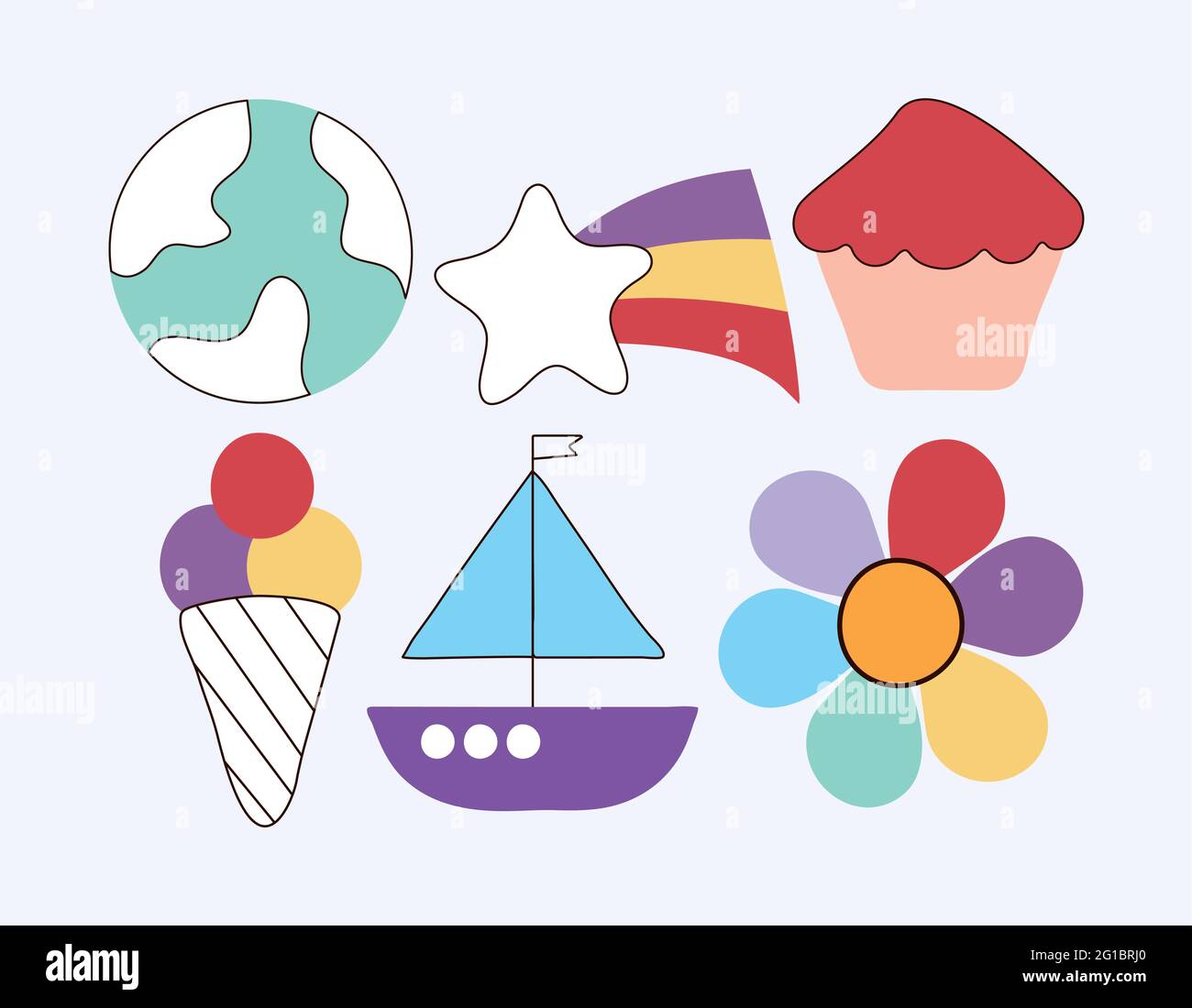 pretty doodle icons Stock Vector Image & Art - Alamy