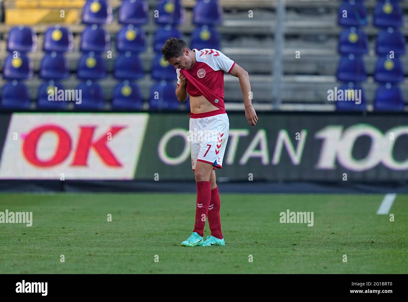 Broendby Stadium, Copenhagen, Denmark. 6th June, 2021. Denmark's Robert ...