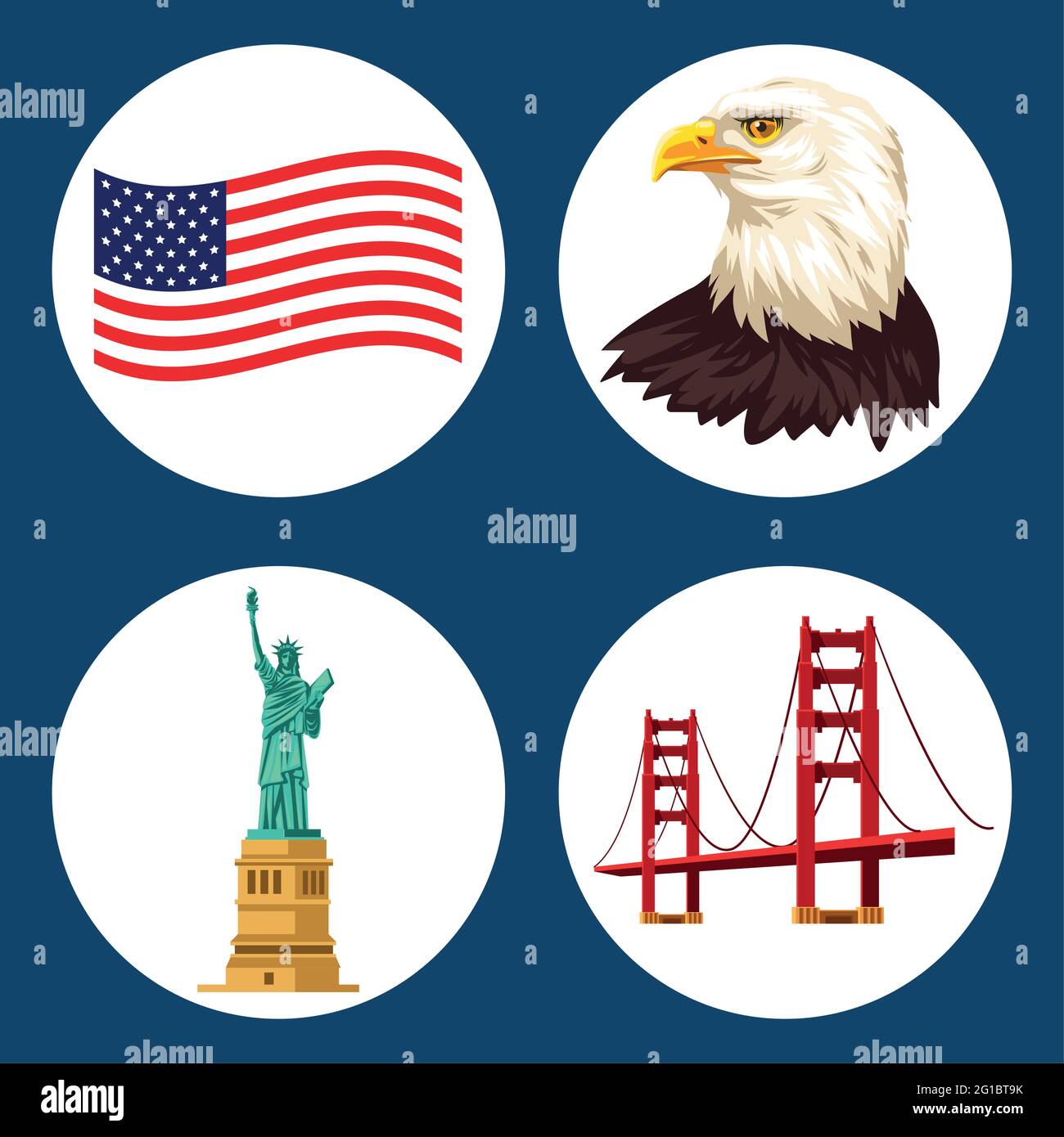 Usa country culture icons hi-res stock photography and images - Alamy