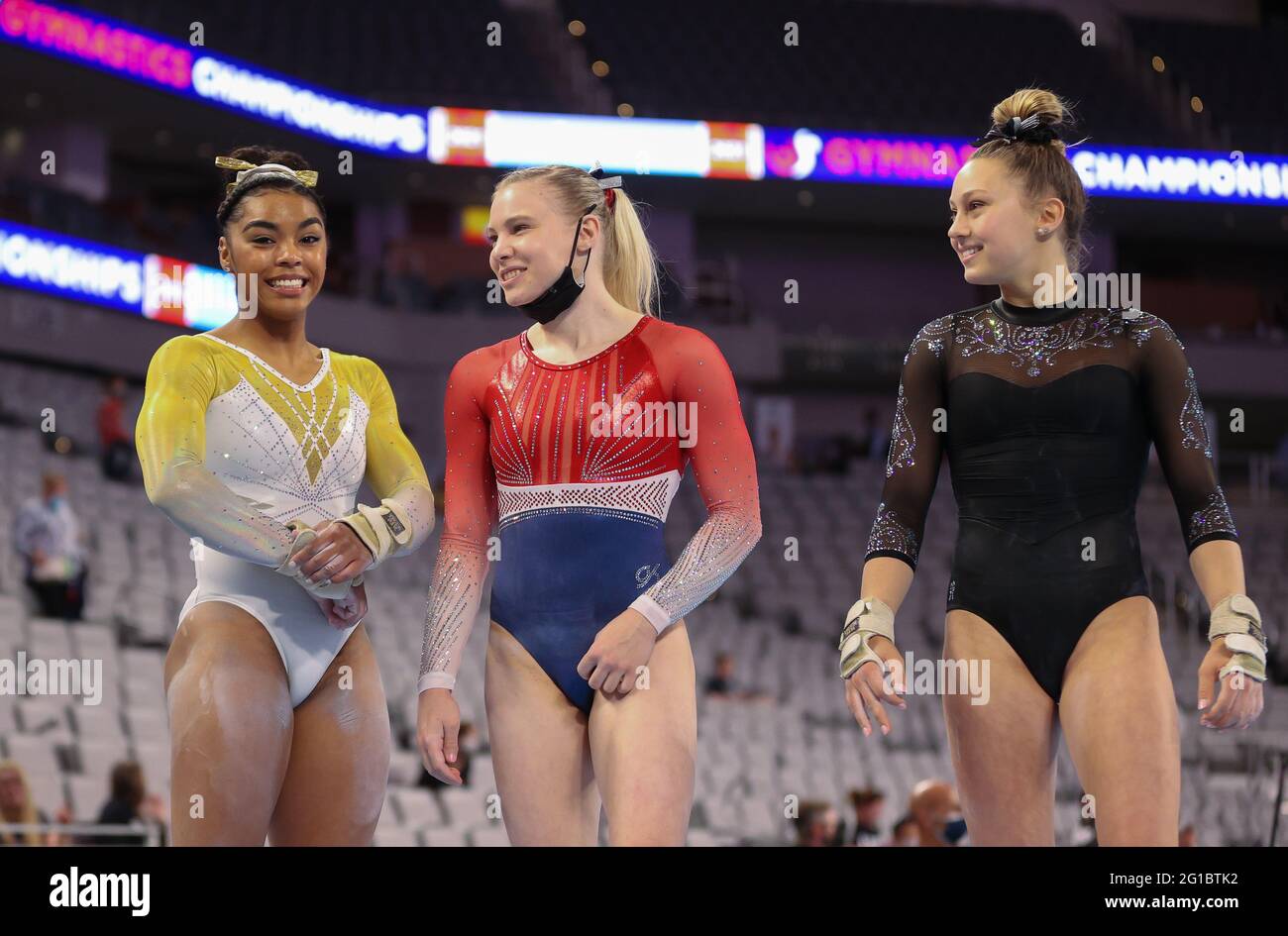 June 6, 2021: eMjae Frazier, Jade Carey, Katelyn Rosen during Day 2 of ...