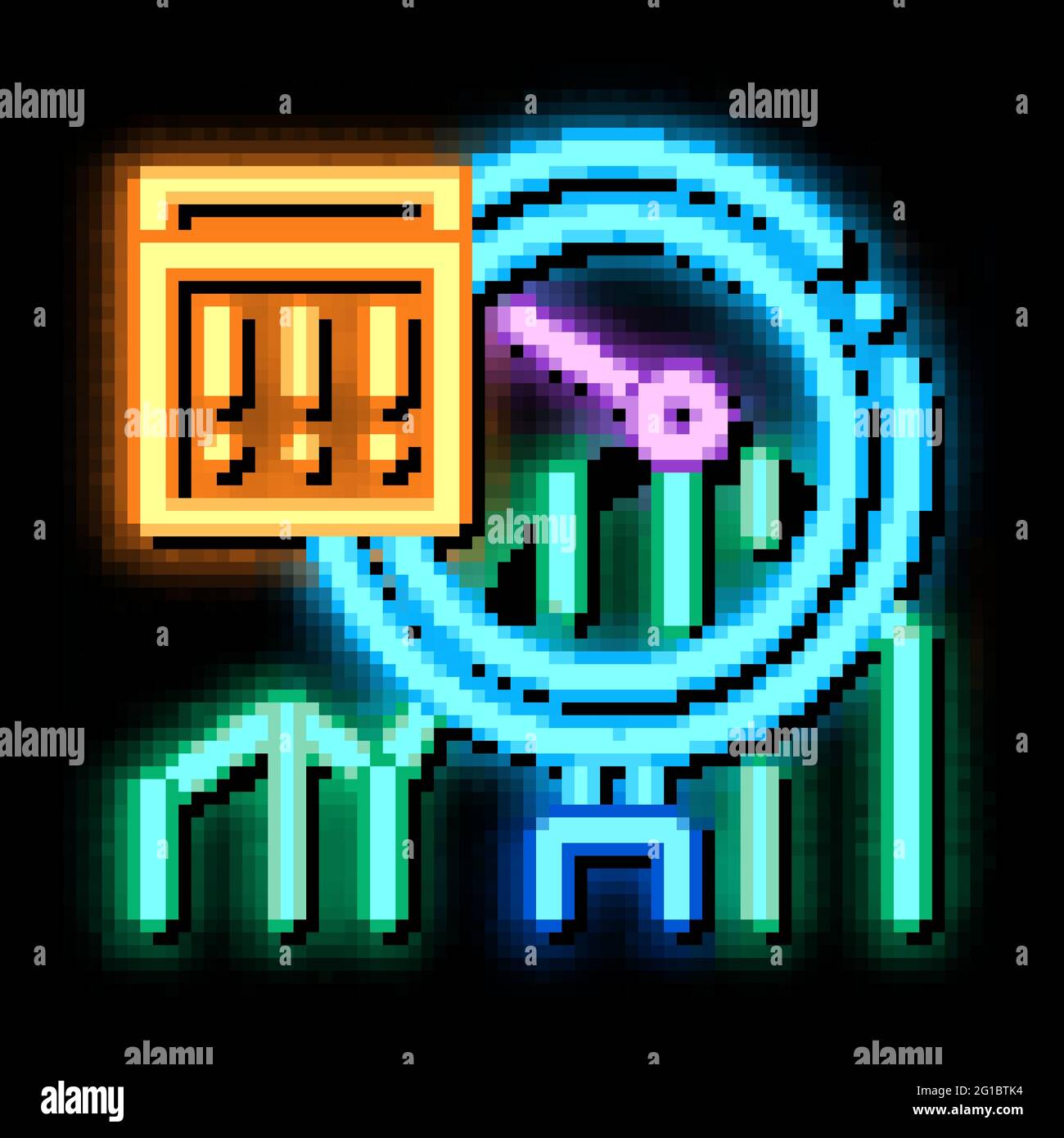 Infographic Peak Research neon glow icon illustration Stock Vector ...