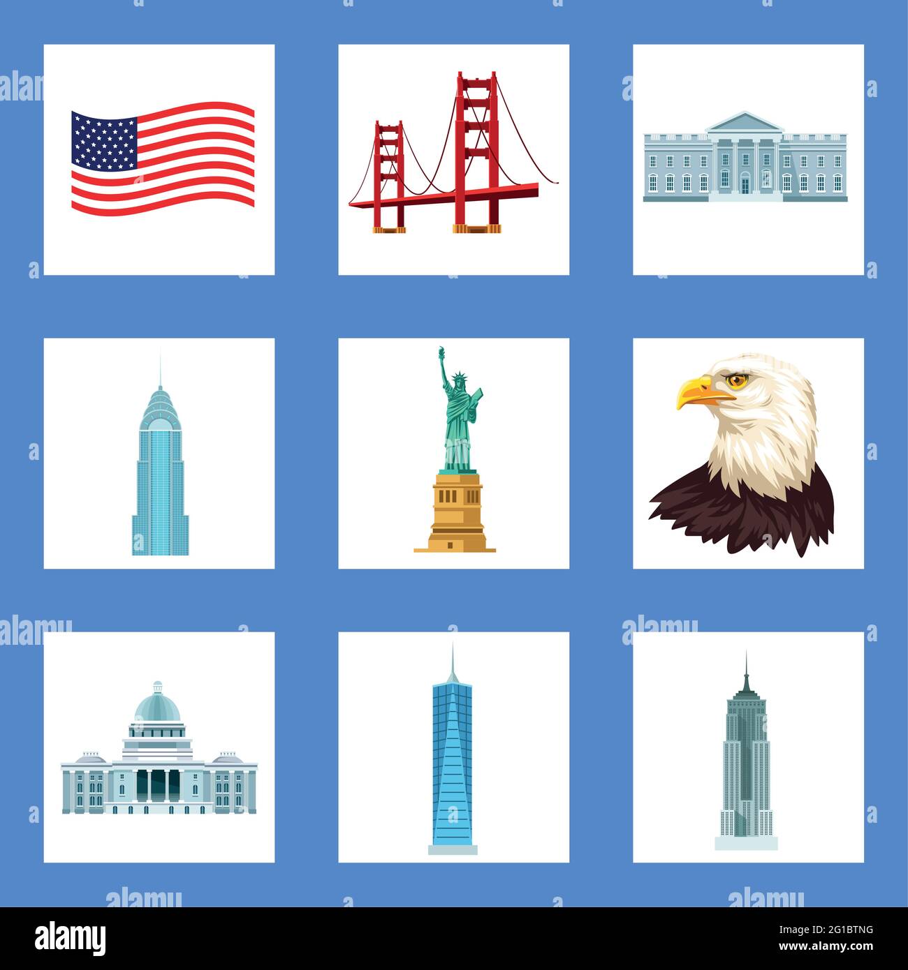 usa nine icons Stock Vector Image & Art - Alamy