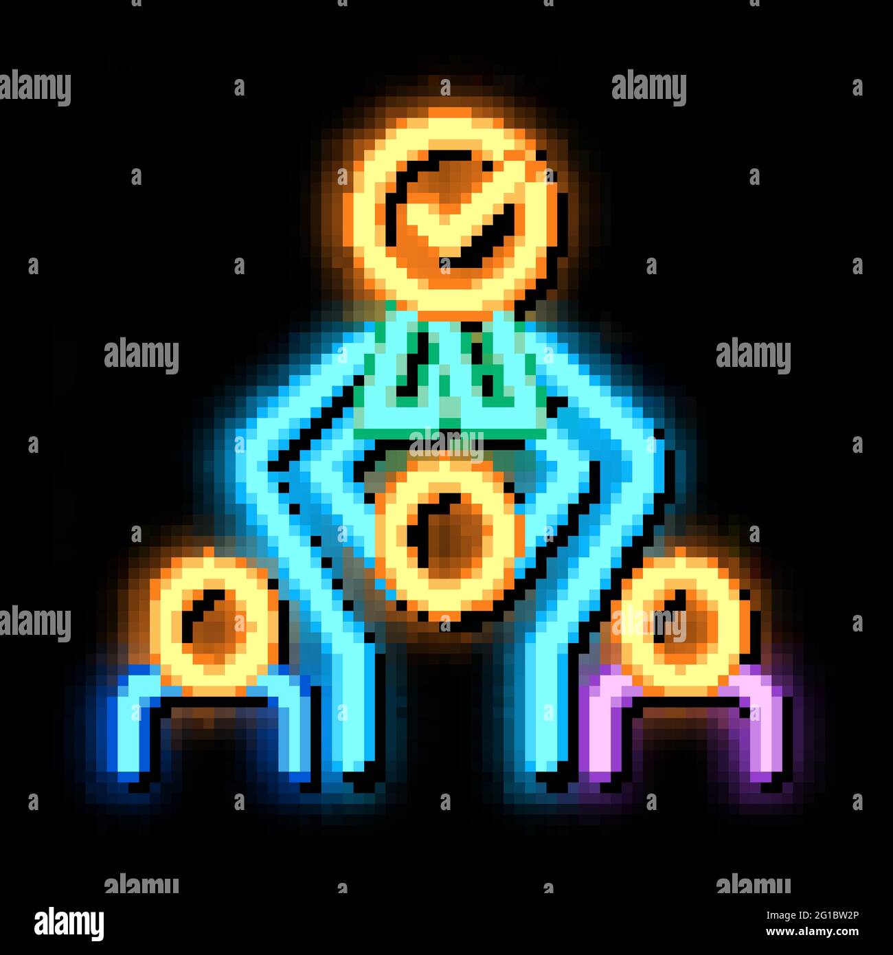 Human Winner Holding Medal neon glow icon illustration Stock Vector ...