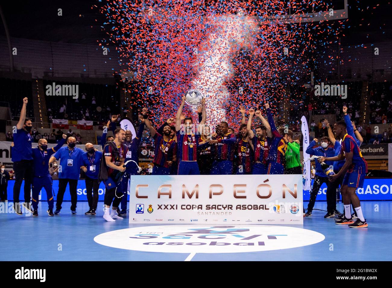 Santander, Cantabria, SPAIN. 7th June, 2021. FC Barcelona Handball team ...