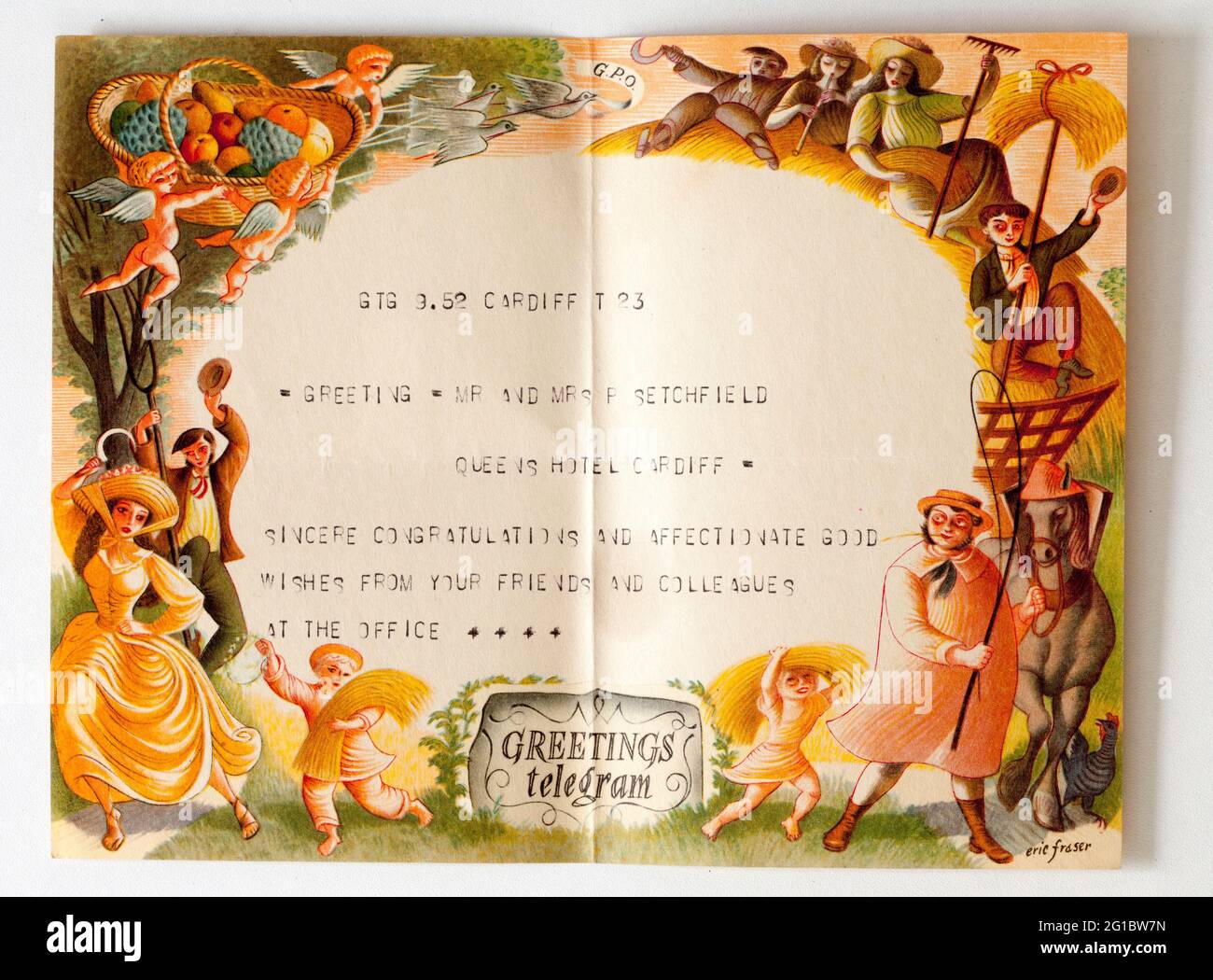 1950s Greetings Marriage Telegram Stock Photo - Alamy