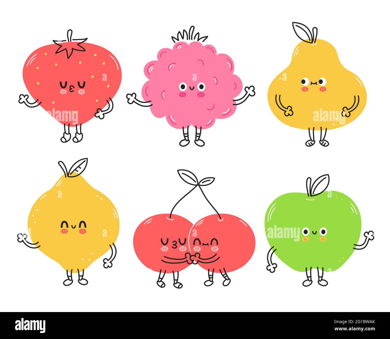Kawaii apple smile fruit Stock Vector Images - Alamy