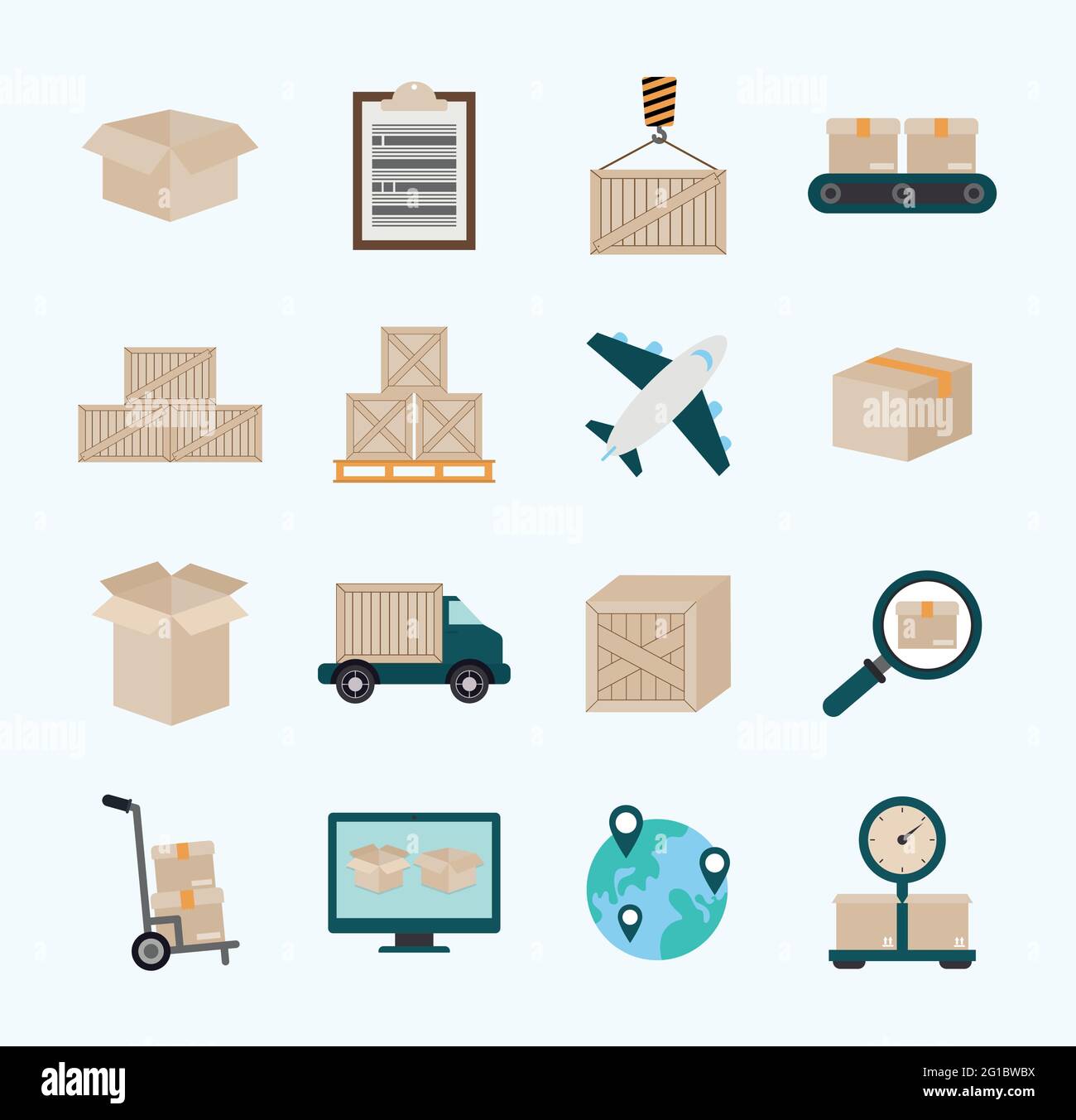 sixteen logistic items Stock Vector Image & Art - Alamy