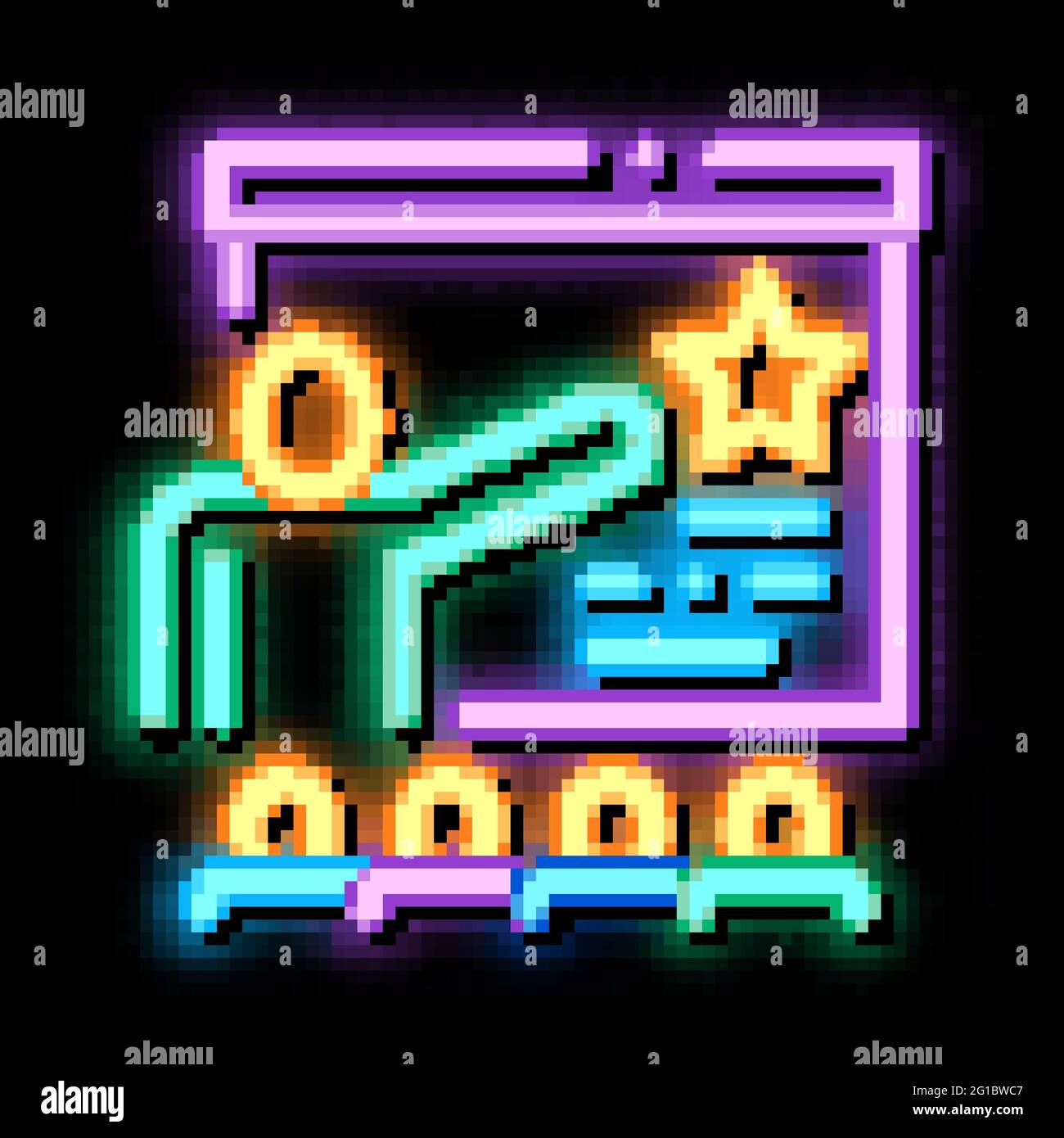 Work Development Training neon glow icon illustration Stock Vector ...