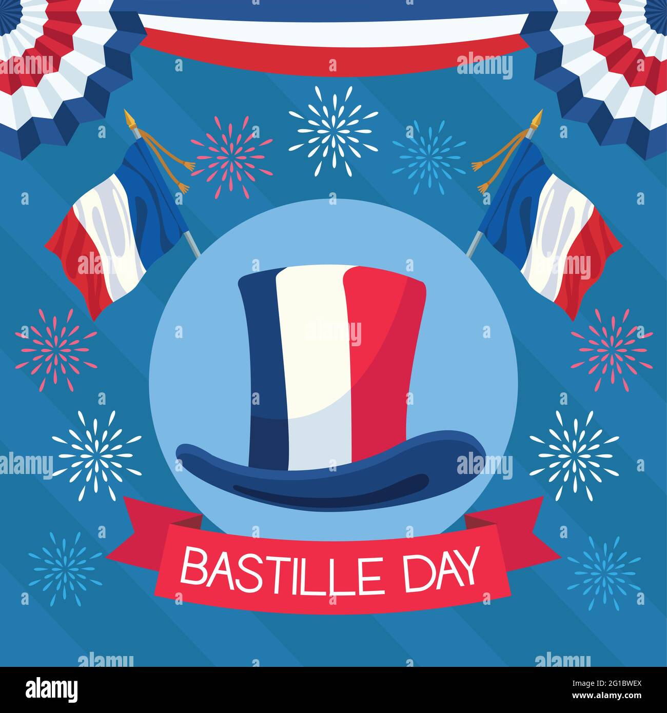 Bastille fireworks france Stock Vector Images - Alamy