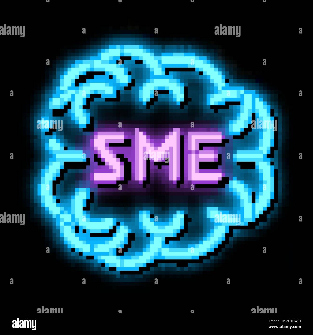 Human Brain Sme Business neon glow icon illustration Stock Vector Image ...