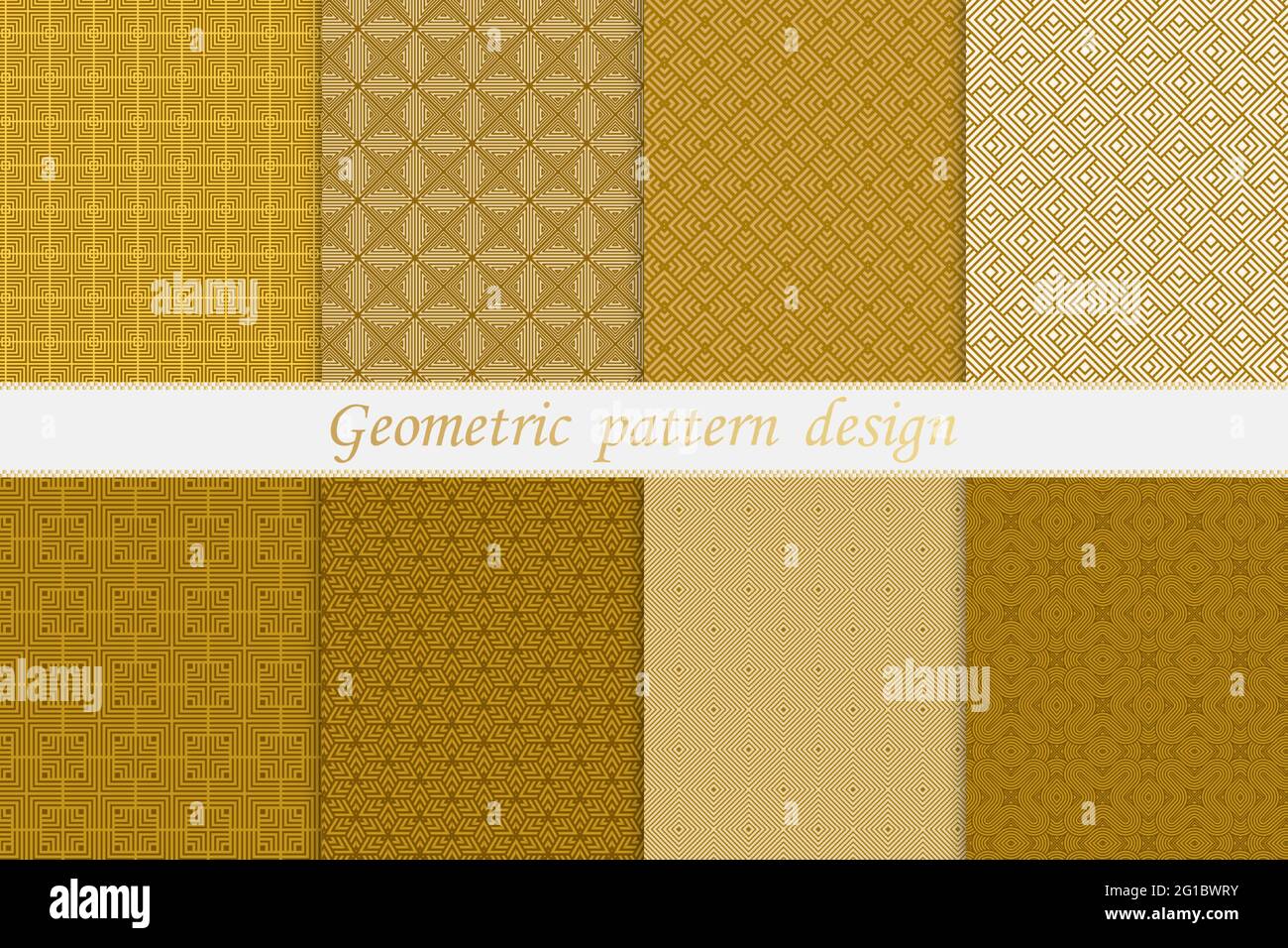 Set of gold geometric seamless pattern design modern. Luxury background ...