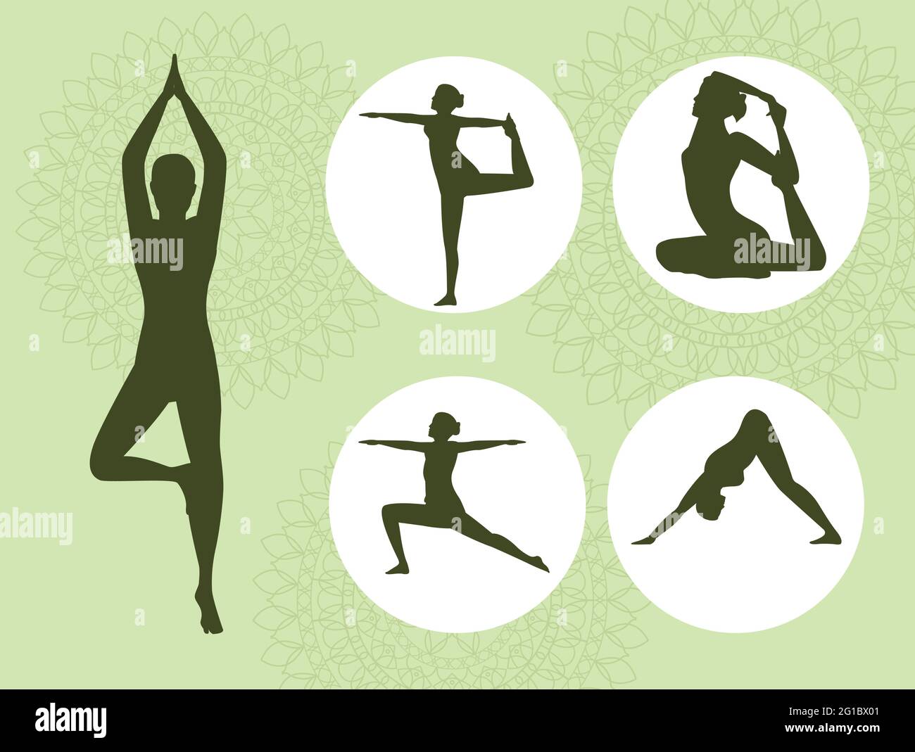 five yoga poses Stock Vector Image & Art - Alamy