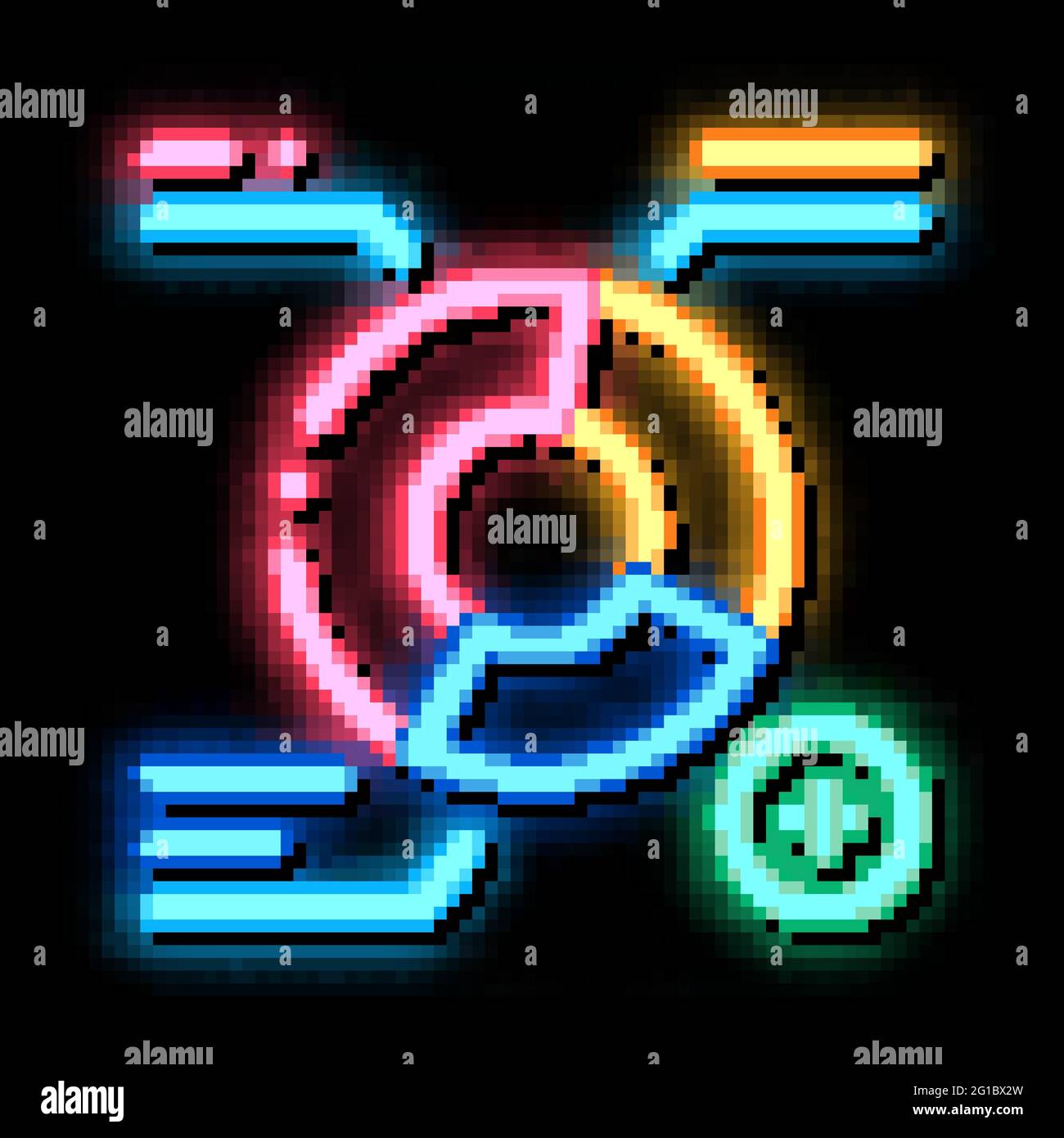 Growth Round Infographic neon glow icon illustration Stock Vector Image ...